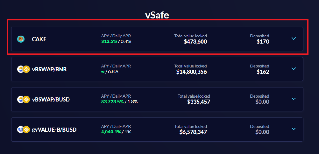 ValueDefiのvSafeでcakeを複利運用する【BSC DeFi実践】 | 奨学金1500万阪大薬学卒のお金・薬学ブログ